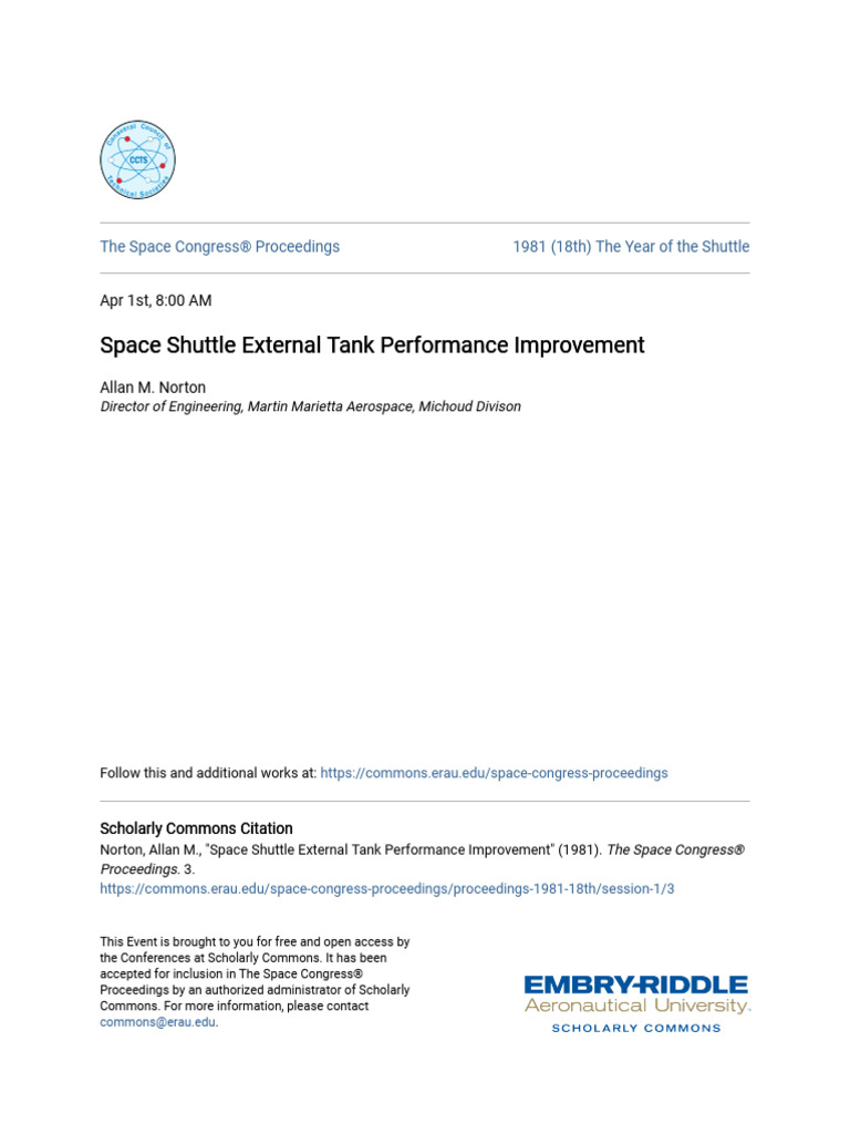 Space Shuttle External Tank Performance Improvement | PDF | Space Shuttle | Thermal Insulation