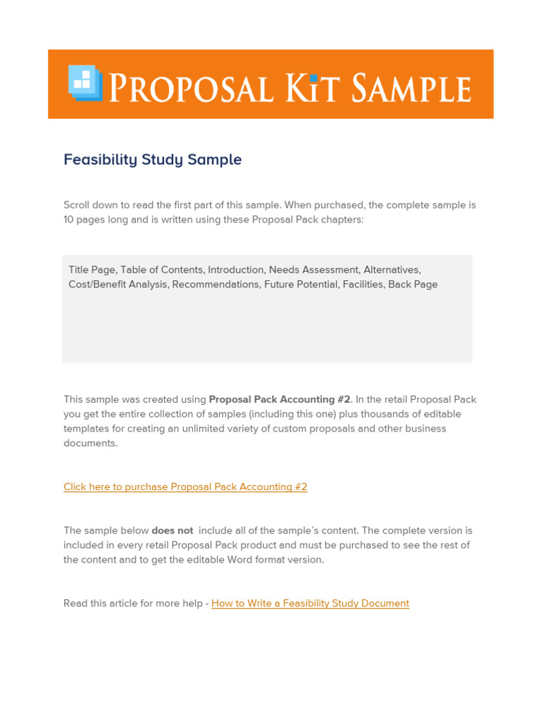 Feasibility Study Sample | PDF | Feasibility Study | Sales