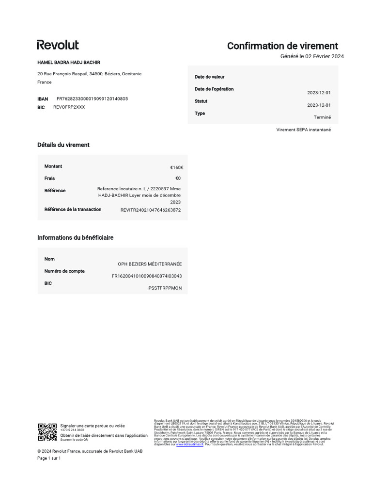 Transaction Confirmation Report Novembre | PDF