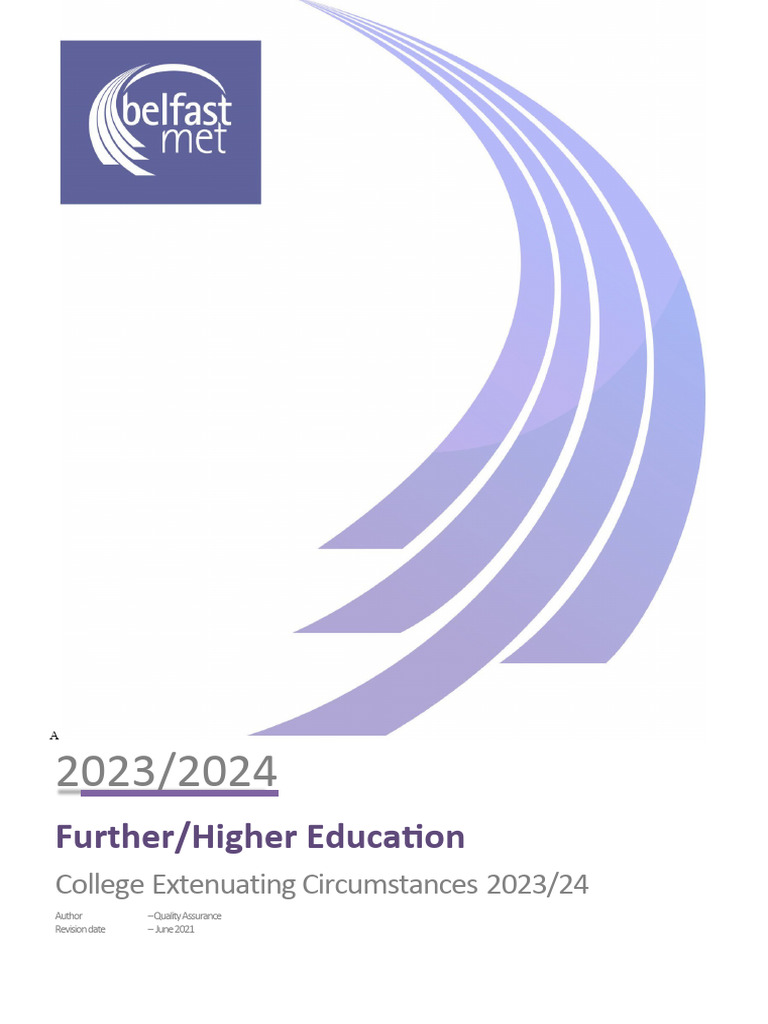 Further/Higher Education: College Extenuating Circumstances 2023/24 | PDF | Stress (Biology ...