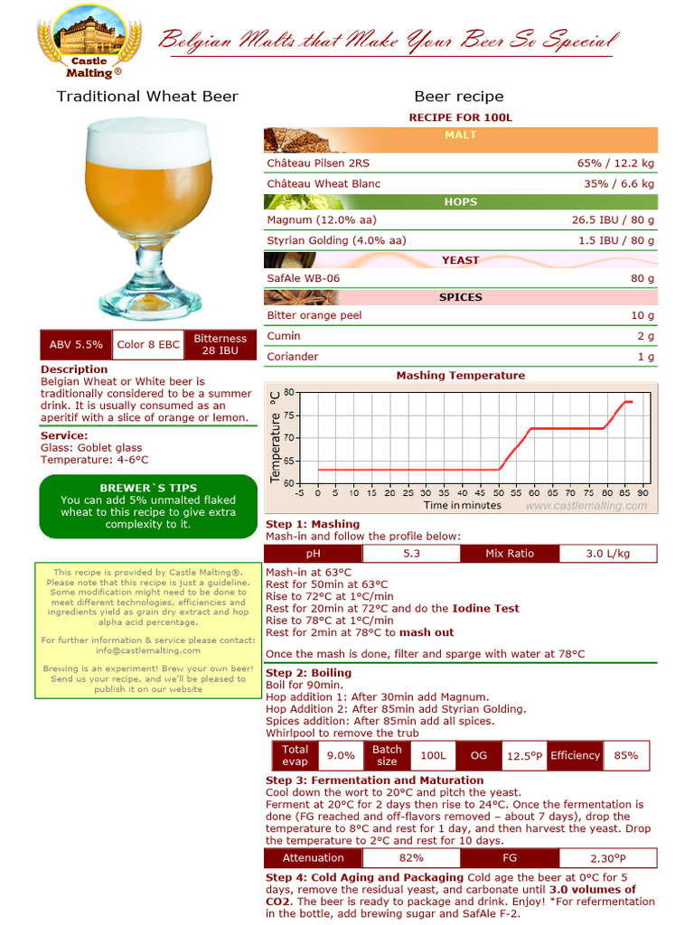 Traditional Wheat Beer | PDF | Brewing | Beer