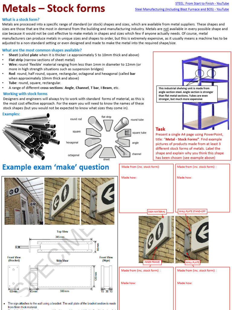 5.4 Metals - Stock forms 2021 | PDF | Sheet Metal | Metals