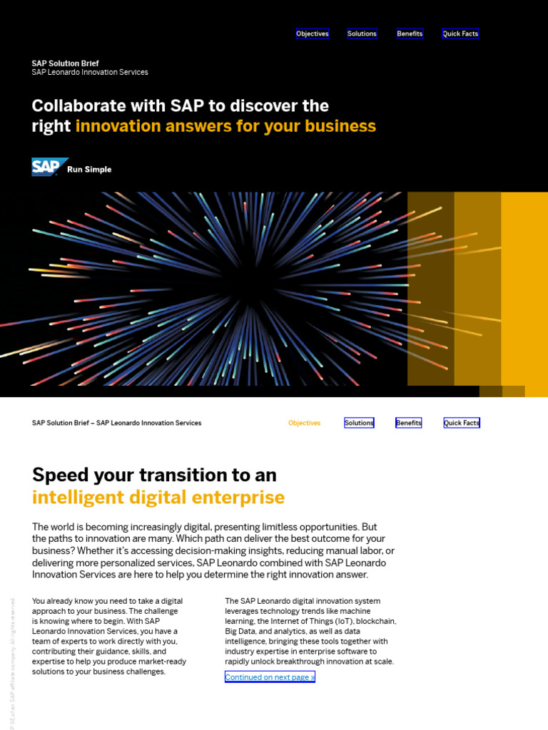 SAP Leonardo Innovation Services - Collaborate With SAP To Discover The ...