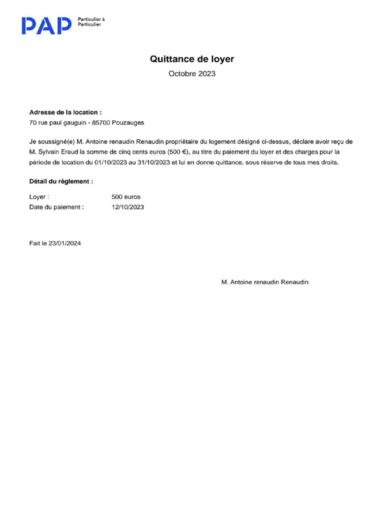 2023 10 Quittance | PDF