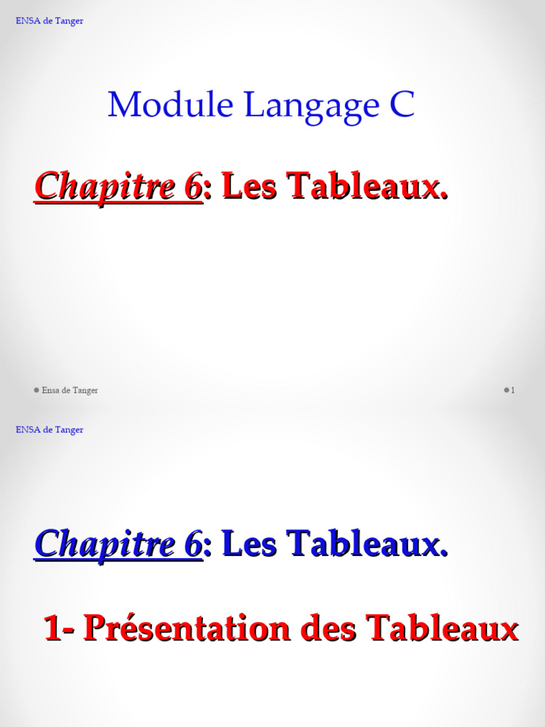 Chapitre 6 | PDF | C (Langage de programmation) | Programmation informatique