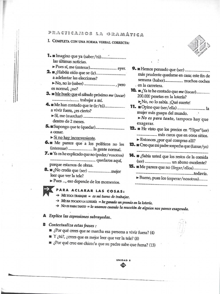 Oraciones Sustantivas 1 | PDF