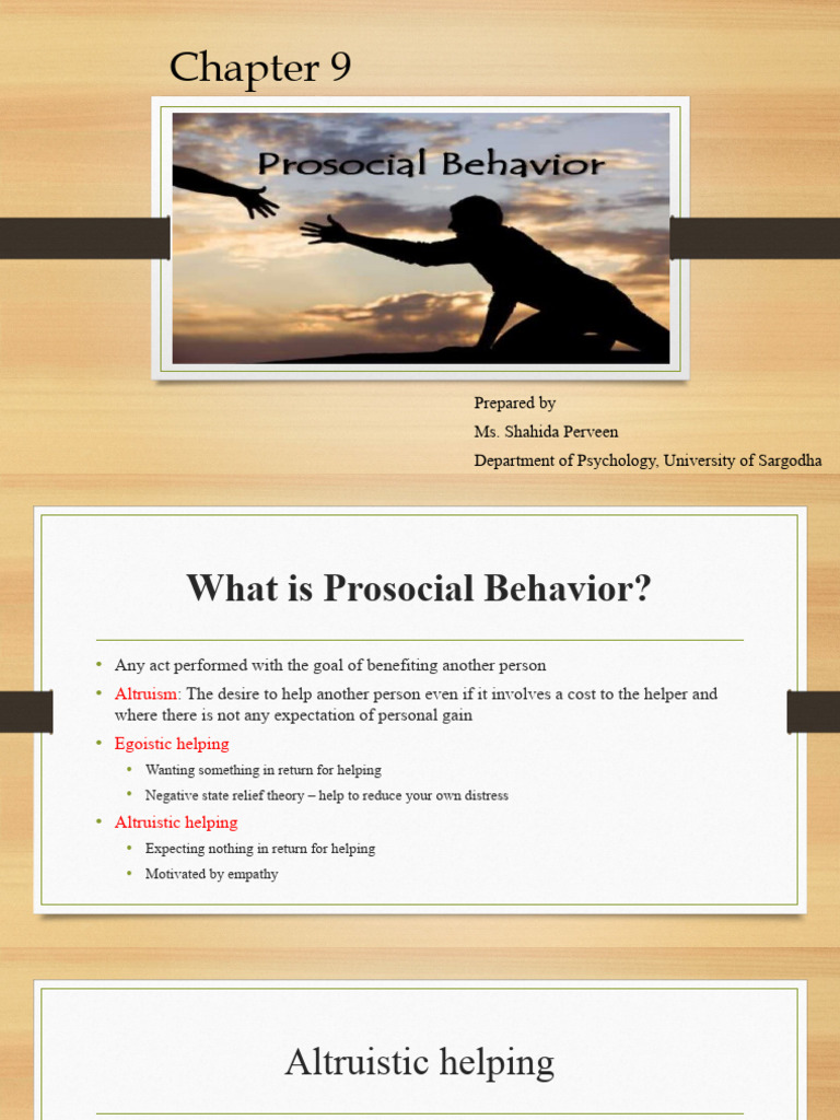 CH 9 Prosocial Behavior | PDF | Altruism | Empathy