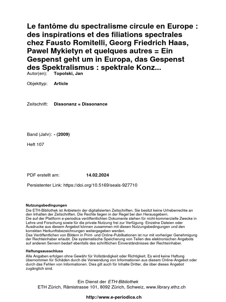 Romitelli Spectral | PDF