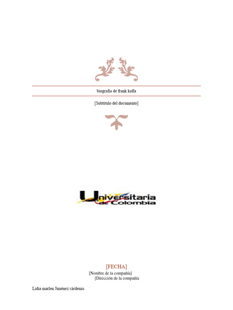 Biografia de Frank Kafla Lidia Jimenez | PDF | La metamorfosis