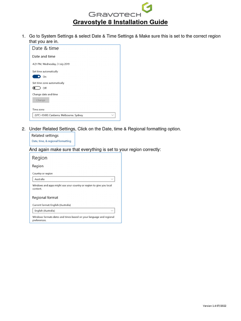 Gravostyle 8 Installation Guide | PDF | Printer (Computing) | Installation (Computer Programs)
