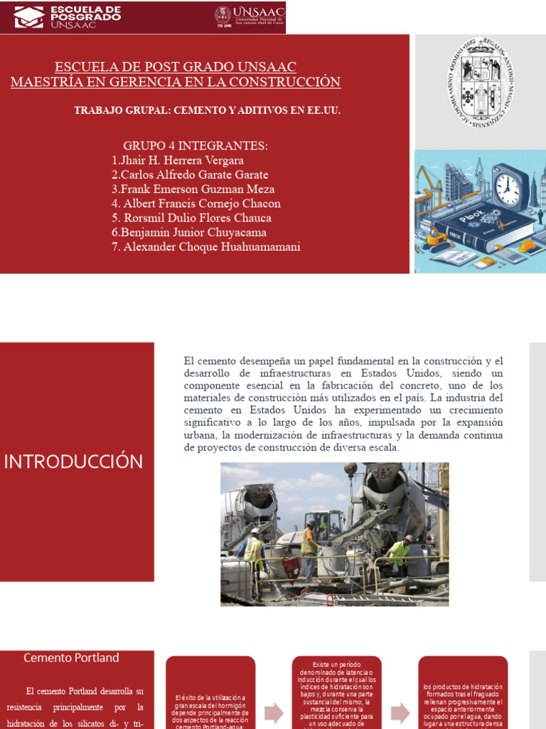 Tipos y producción de cemento en EE.UU. | PDF | Cemento | Hormigón
