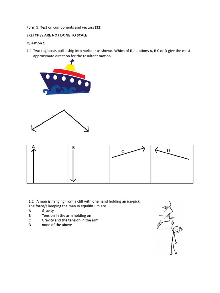 Components and Vectors Test Questions | PDF