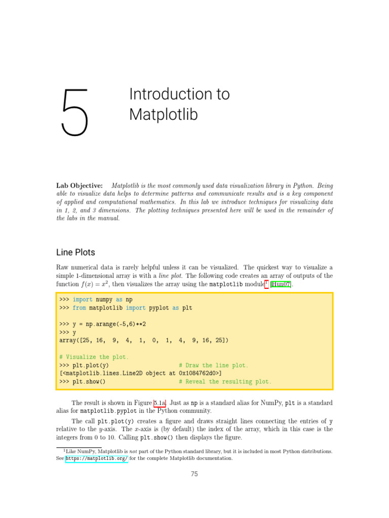Matplotlib | PDF | Cartesian Coordinate System | Function (Mathematics) Matplotlib | PDF | Cartesian Coordinate System | Function (Mathematics)