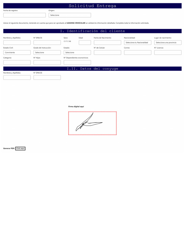 Solicitud Entrega | PDF