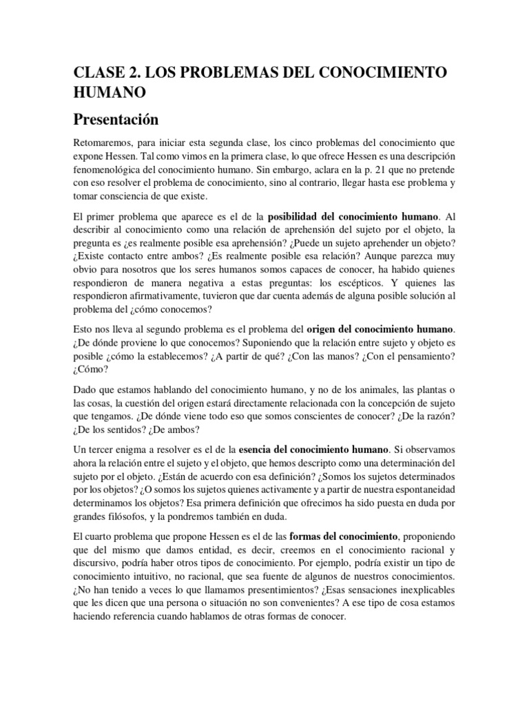 CLASE 2. Conocimiento. PRIMARIA | PDF | Verdad | Escepticismo