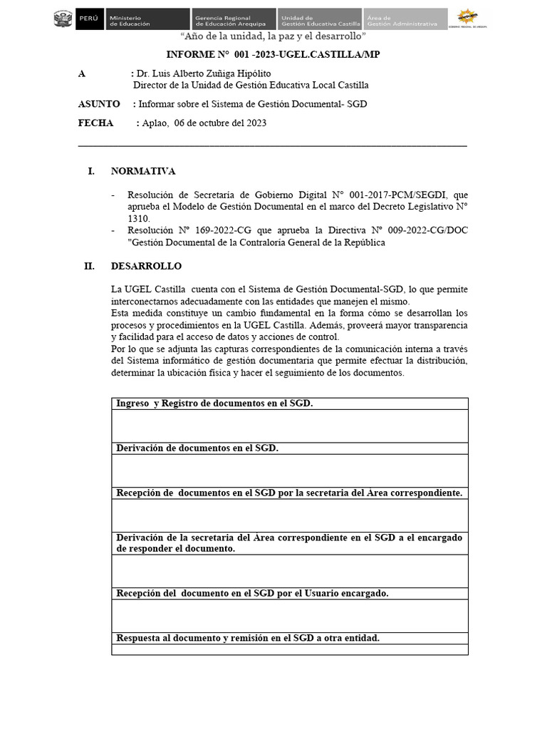 Informe SGD | PDF | Gestión de registros | Informática