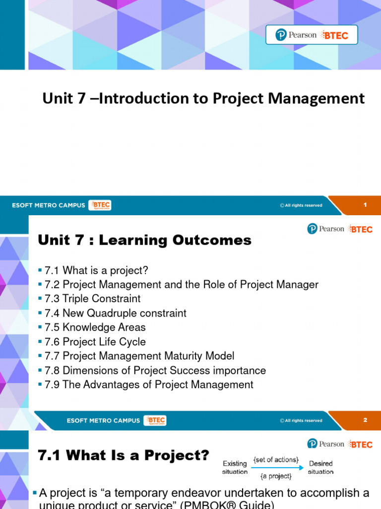 HND - MSCP - W7 - Introduction To Project Management | PDF | Project Management | Business