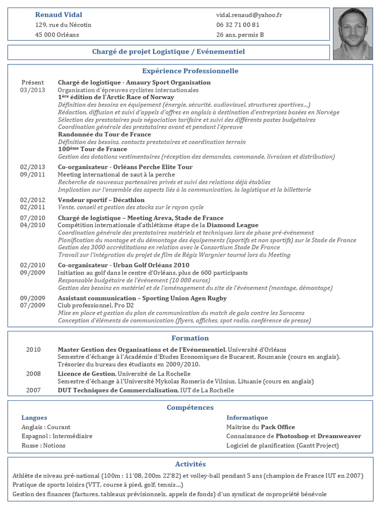 CV Renaud Vidal | PDF | Technologie et ingénierie