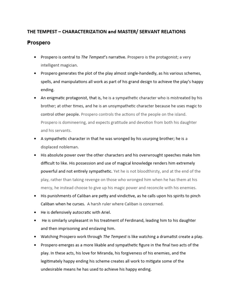 THE TEMPEST - Prospero Ariel Caliban | PDF | The Tempest