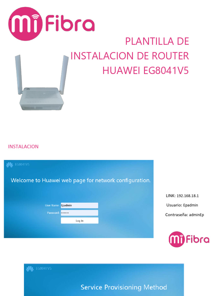 Instalacion de Router Huawei Eg8041v5 | PDF