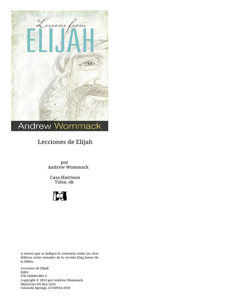 Andrew Wommack Lessons From Elijah | PDF | Dios | Libros de reyes
