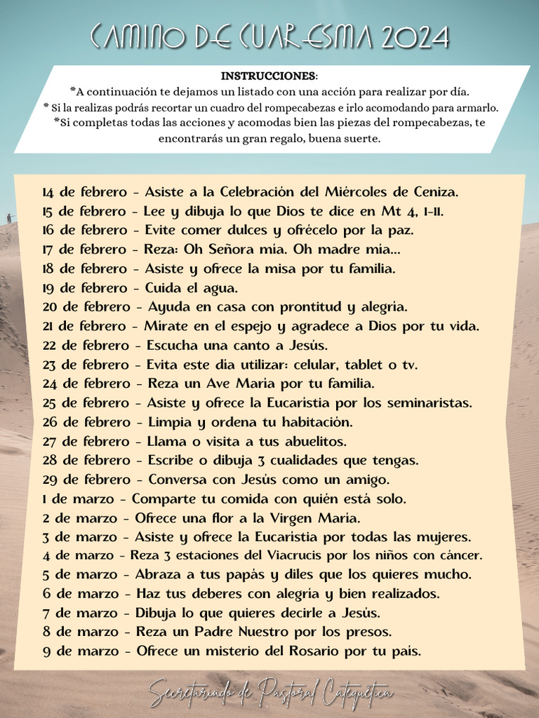 Caminito Cuaresma 2024 | PDF | Misa (liturgia) | Liturgia Catolica