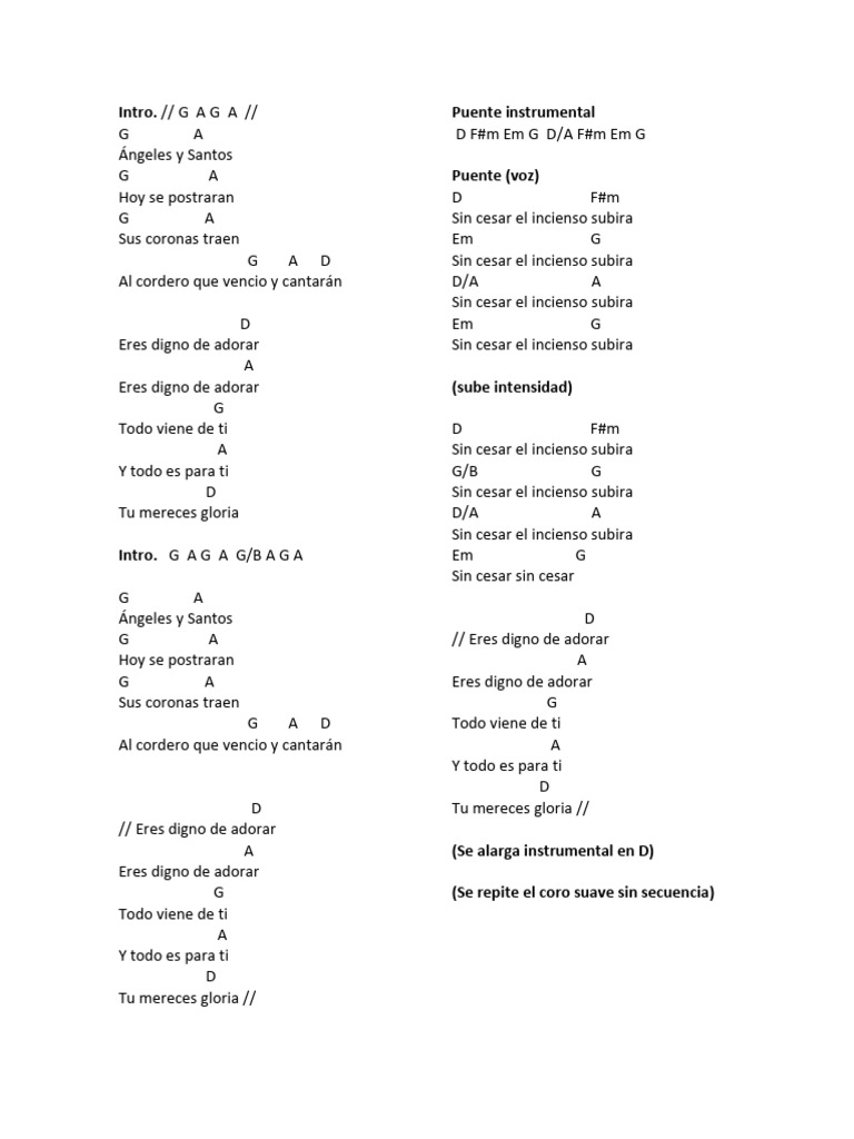 Eres Digno de Adorar | PDF