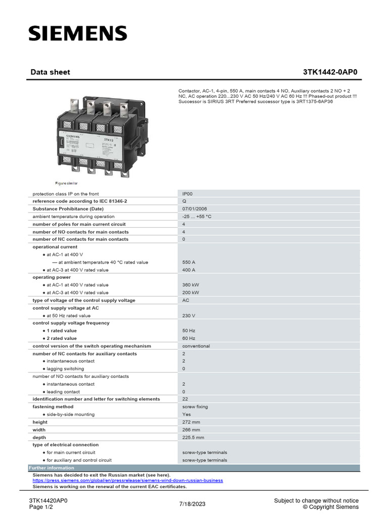 3TK14420AP0 Datasheet en | PDF | Alternating Current | Electrical Engineering