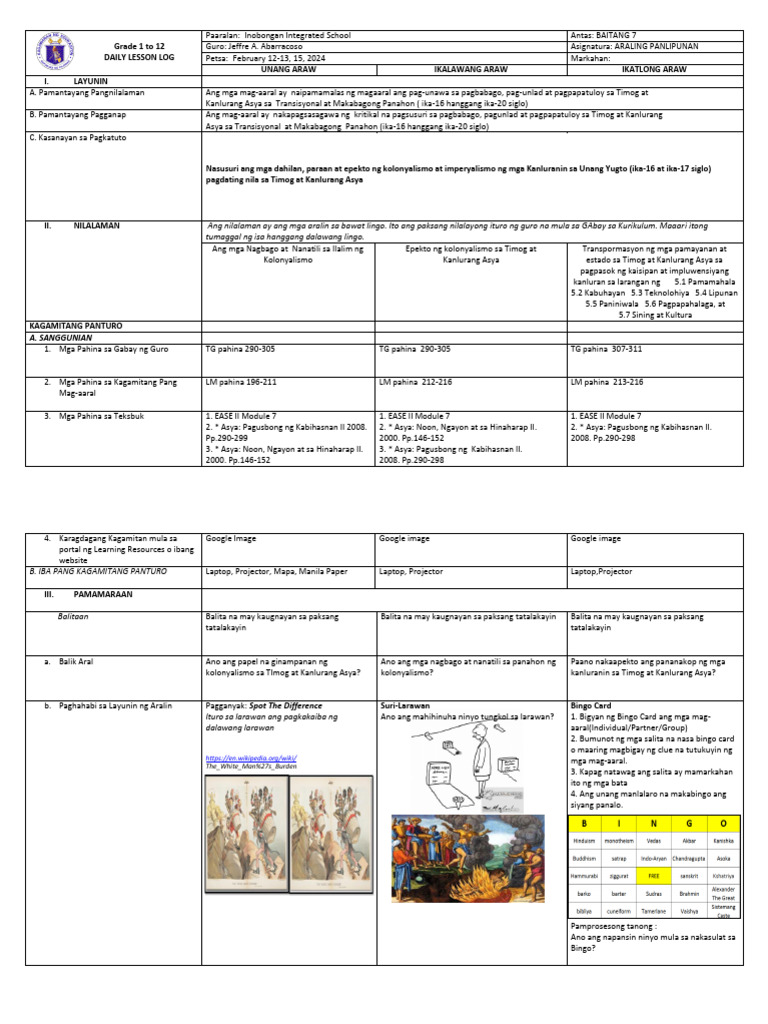Ap7 Q3 WK2 DLL | PDF