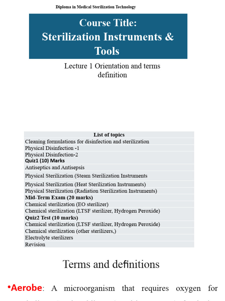 LTSF Sterilization Overview and Definitions | PDF | Disinfectant | Sterilization (Microbiology)