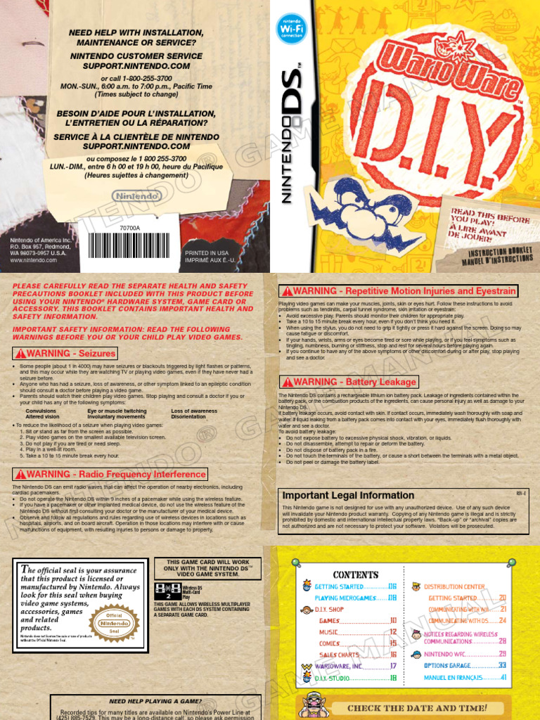 DS Wario Ware DIY | PDF | Wii | Nintendo