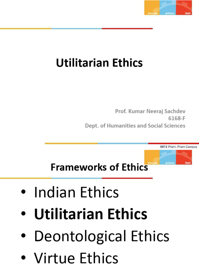 Utilitarian Ethics | PDF | Utilitarianism | Happiness