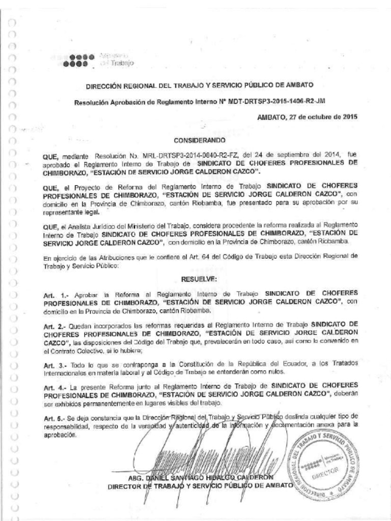 Reglamento Interno SCHPCH - Compressed | PDF