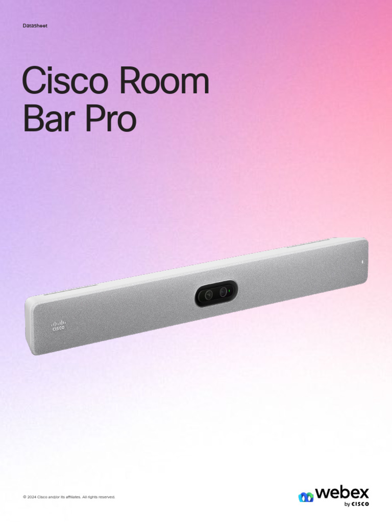 Cisco Room Bar Pro | PDF | Loudspeaker | Hdmi