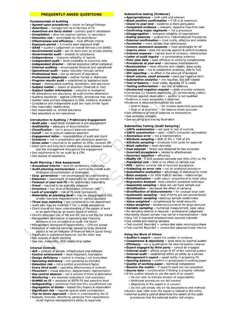 Frequently Ask Question Audit Theory | PDF