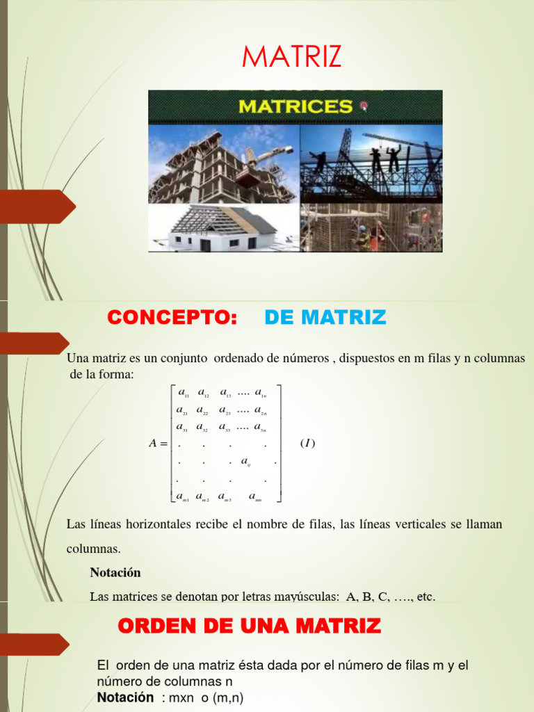 Sesión 1.1 Definión de Matrices, Tipos de Matrices AL | PDF | Matriz (Matemáticas) | Análisis ...