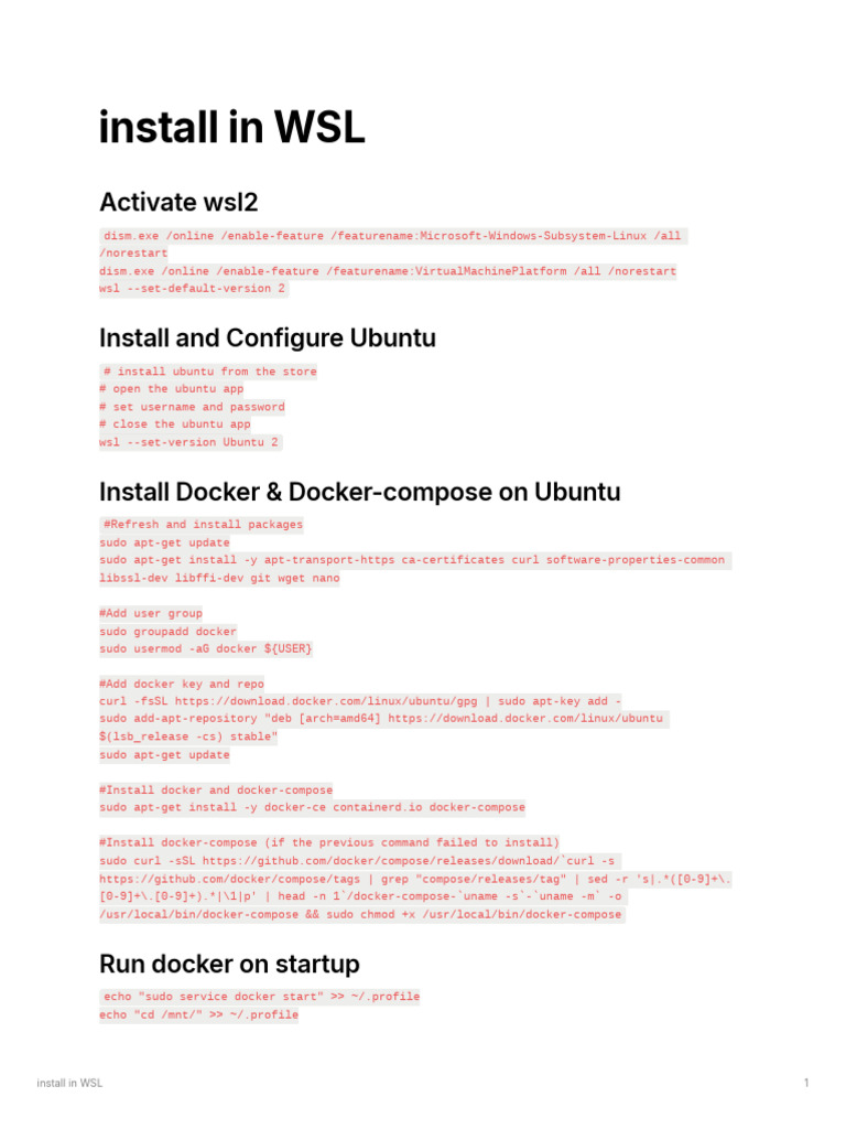 Install in WSL | PDF | Sudo | Utility Software