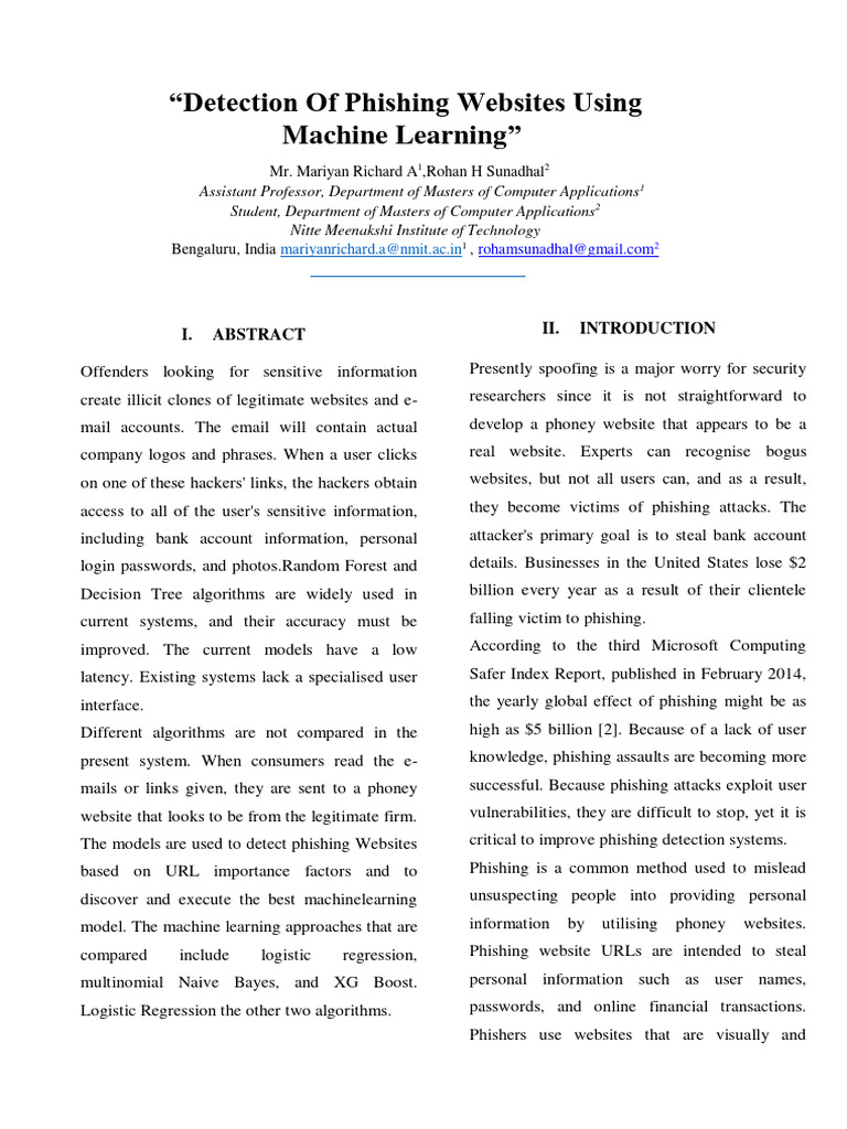 Phishing Website Detection via Machine Learning | PDF | Phishing ...