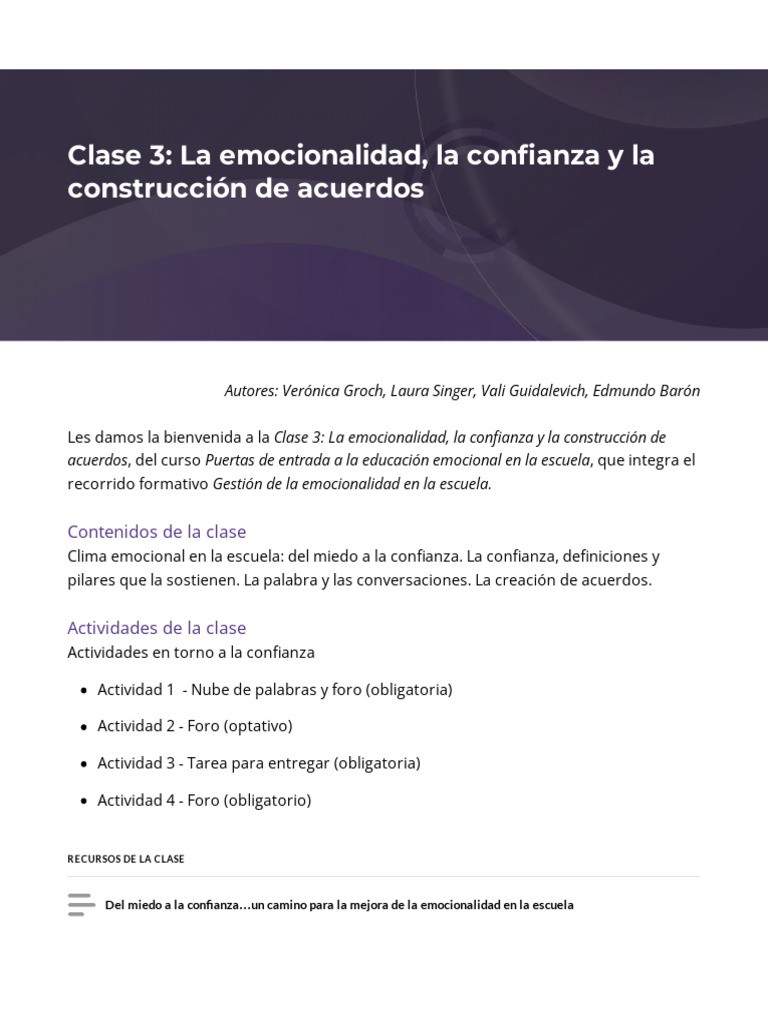 Clase 3 La Emocionalidad La Confianza y La Construccion de Acuerdos ...