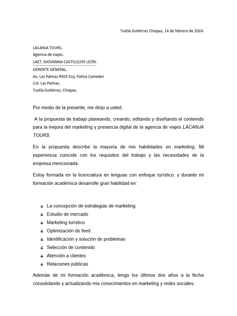 Carta de Presentación | PDF | Marketing | Negocios económicos