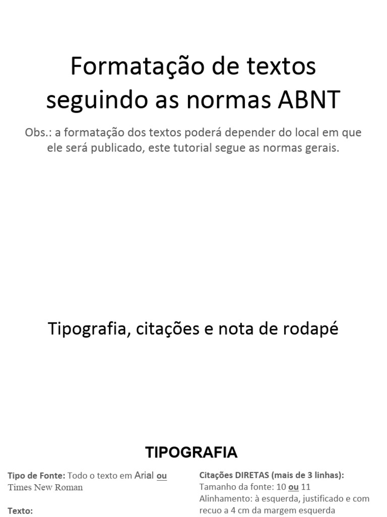 Word (Normas ABNT) | PDF | Citação | Escrita