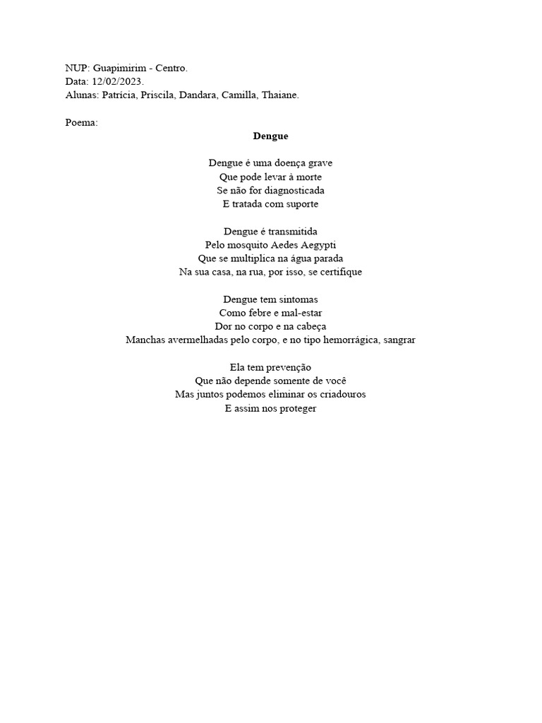 Poema - Dengue | PDF