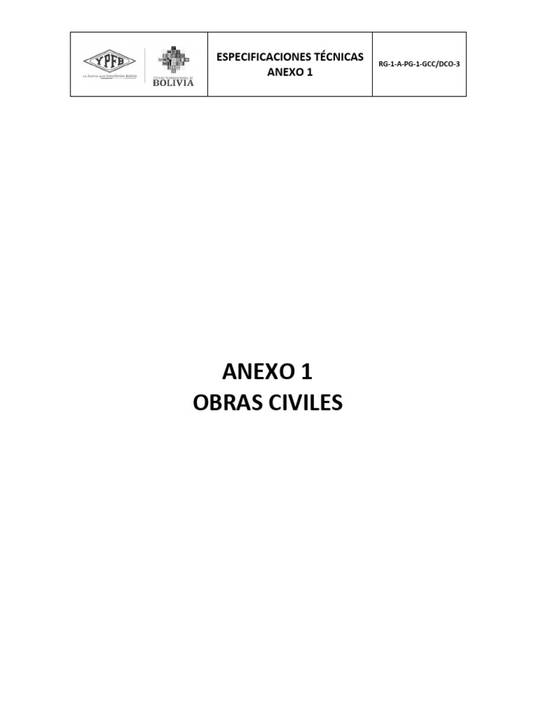 Anexo 1 Obras Civiles (Mantenimiento Red Primaria) | PDF | Hormigón ...