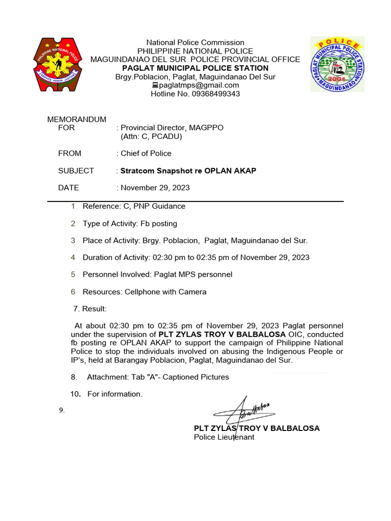 OPLAN AKAP Facebook Update | PDF