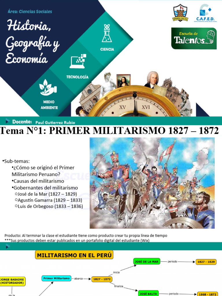 Tema #1 Primer Militarismo | PDF | Perú | América del Sur