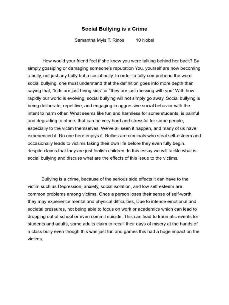 Social Bullies | PDF | Bullying | Self Esteem