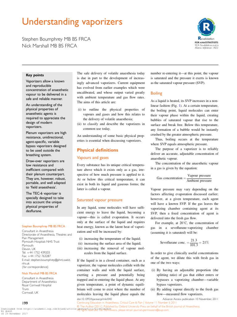 Understanding Vaporizers | PDF | Vapor | Pressure
