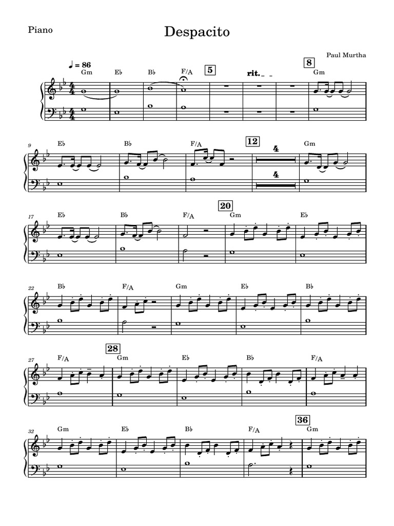 Despacito Piano | PDF