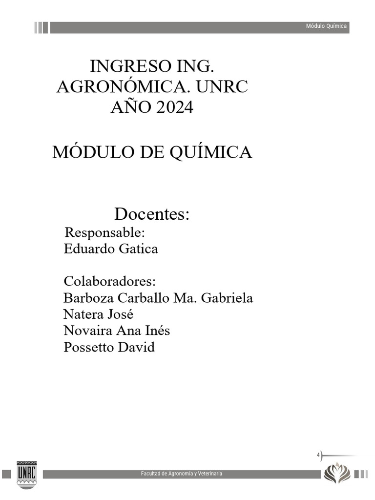 Modulo de Quimica ICA 2024 | PDF