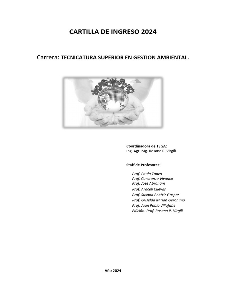 GestionAmb - Cartilla de Ingreso 2024 | PDF | Organismos | Vida